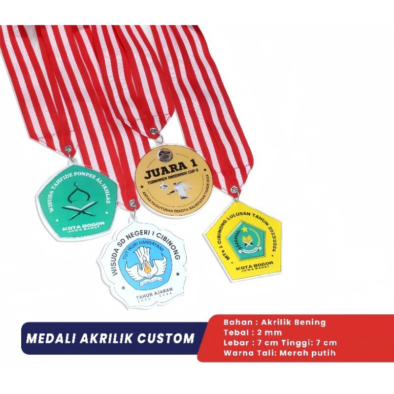 Jual Mendali wisuda murah akrilik sudah sama stiker custom piagam piala ...