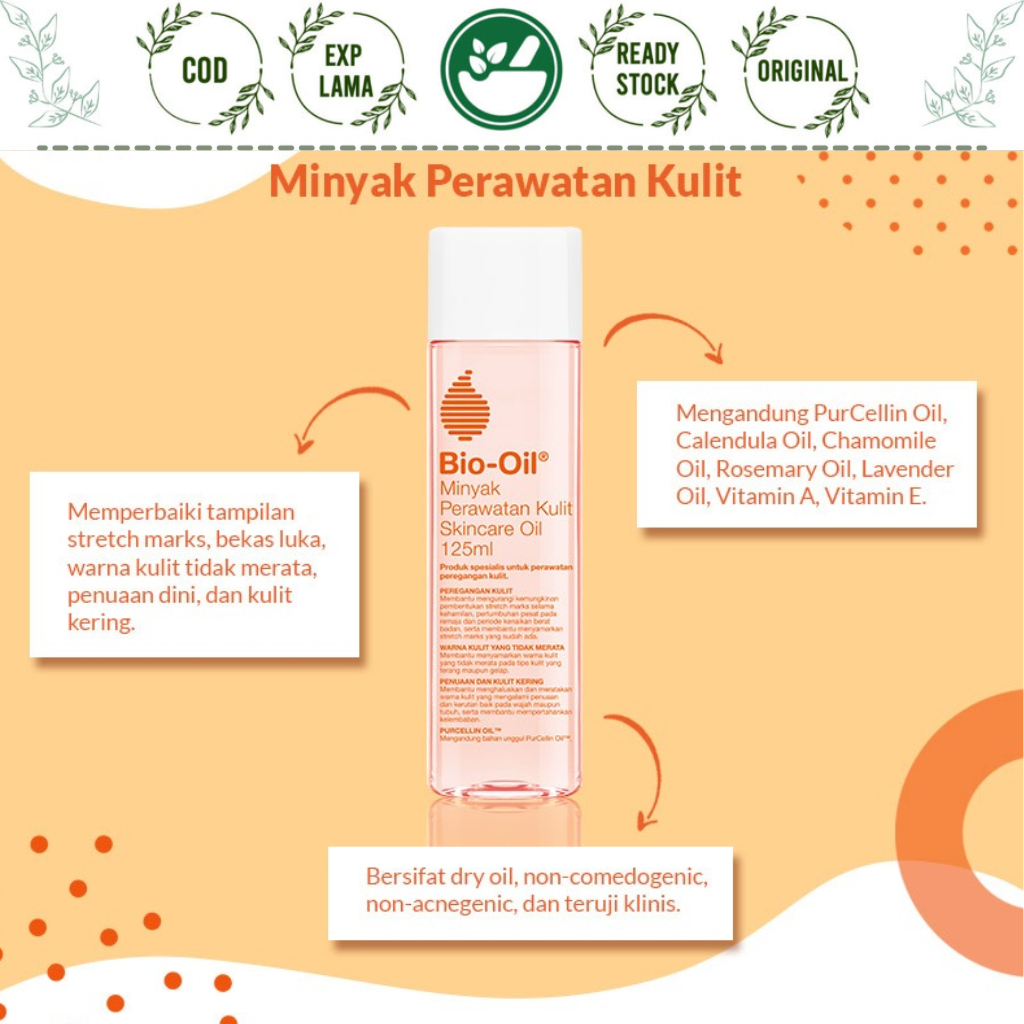 Jual BIO-OIL 125ML MINYAK PERAWATAN KULIT STRETCH MARKS KULIT KERING ...