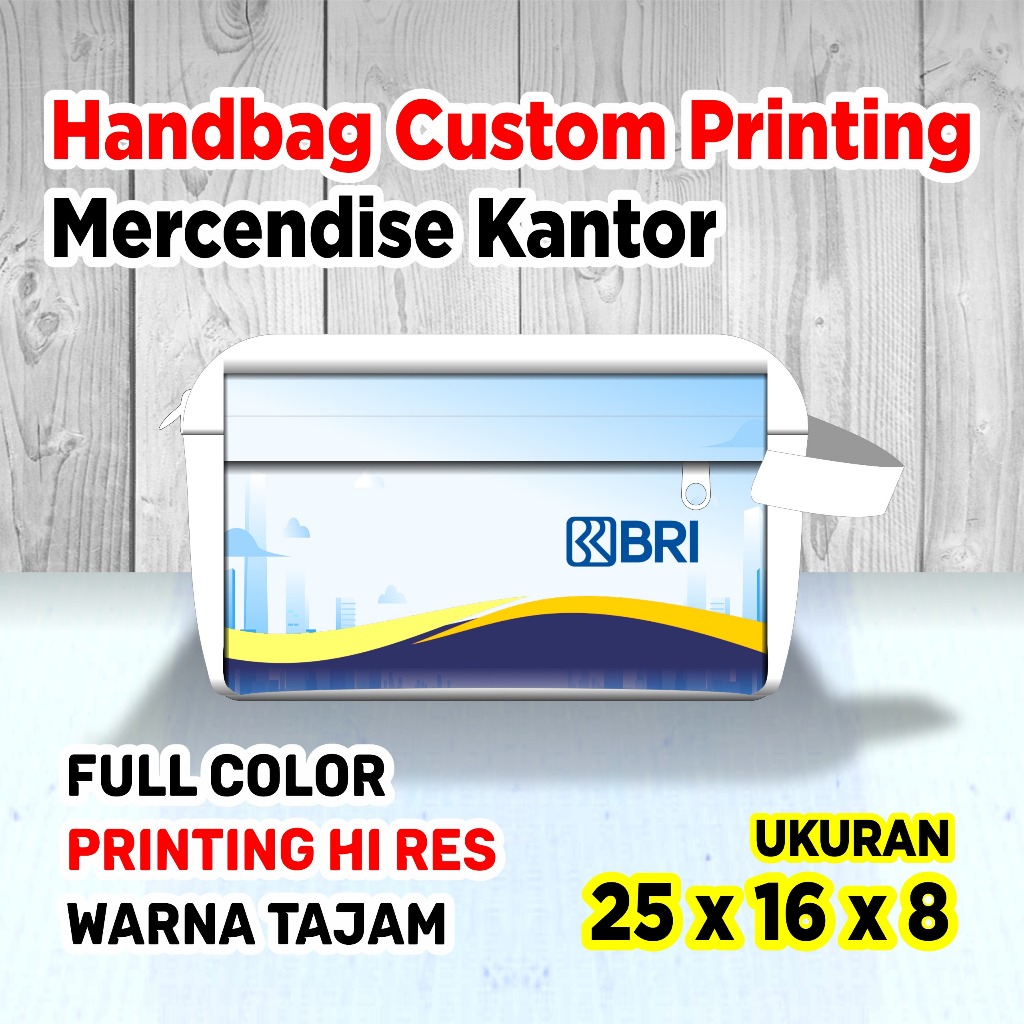 Jual Handbag Tas Tangan Kulit Full Printing Logo BANK BRI Merchandise ...
