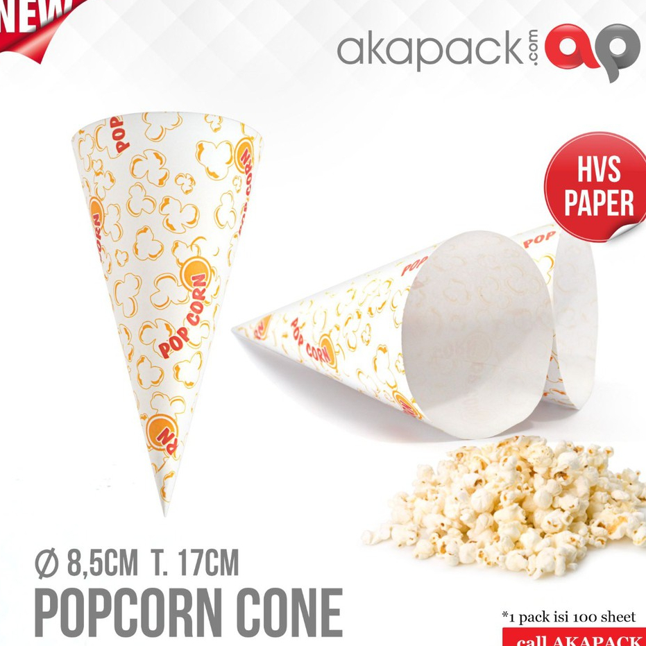 Jual WADAH POPCORN / CORONG POPCORN / TEMPAT POPCORN / 1 PACK ISI 100PC ...