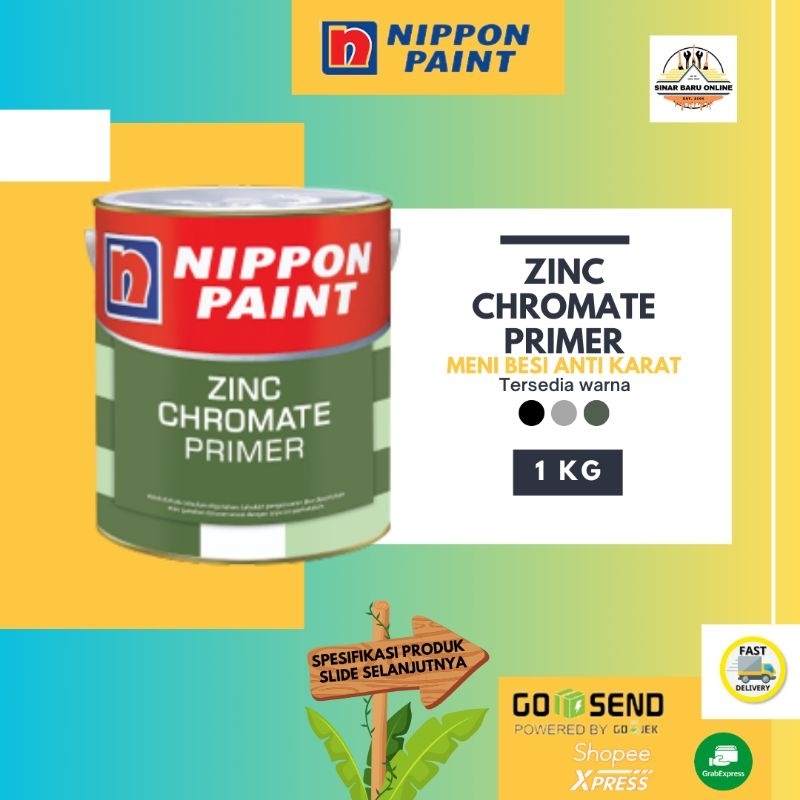 Jual Cat Meni Besi Anti Karat Nippon Zinc Chromate Primer 1 Kg | Shopee ...