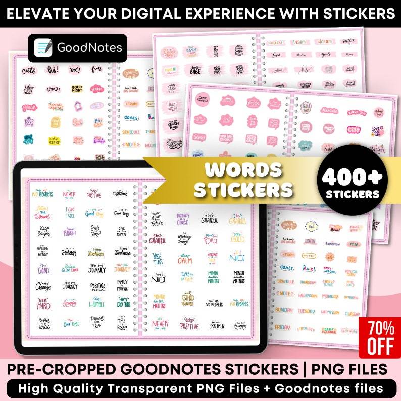 Jual 30000+ Daily Digital Sticker Book for Goodnotes, PNG Files of ...
