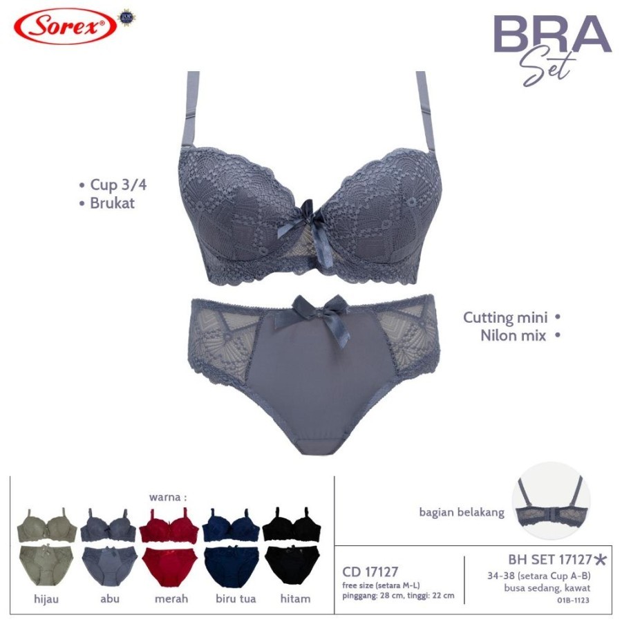 Jual Bra Set Sorex 17127 Brokat Dengan Kawat Busa | Shopee Indonesia