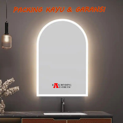 Jual Cermin Aesthetic Scandinavian Vintage Oval Atas Ring Led Sunblast ...