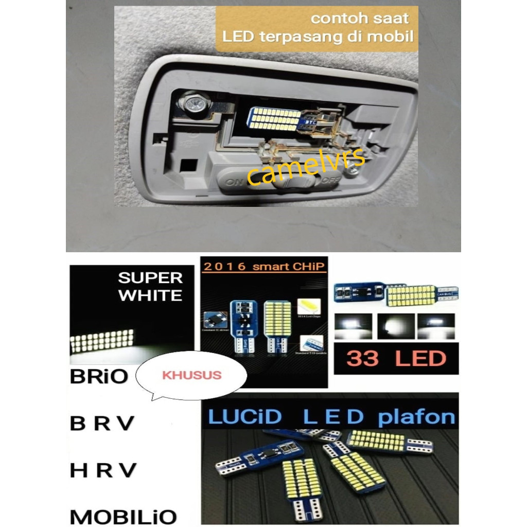 Jual lampu Kabin /Plafon Mobil HONDA Brio HRV WRV BRV Mobilio LED Putih | Shopee Indonesia