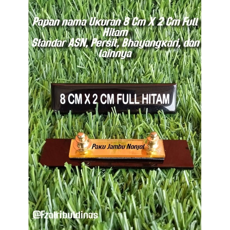 Jual PAPAN NAMA / Nametag Uk. 8 Cm x 2 Cm Full Hitam Standar ASN ...