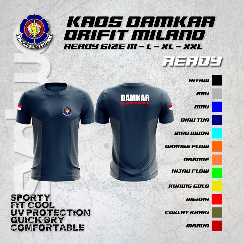 Jual Kaos Damkar Dryfit / Kaos Damkar Bahan Dryfit milano Premium/ Kaos ...