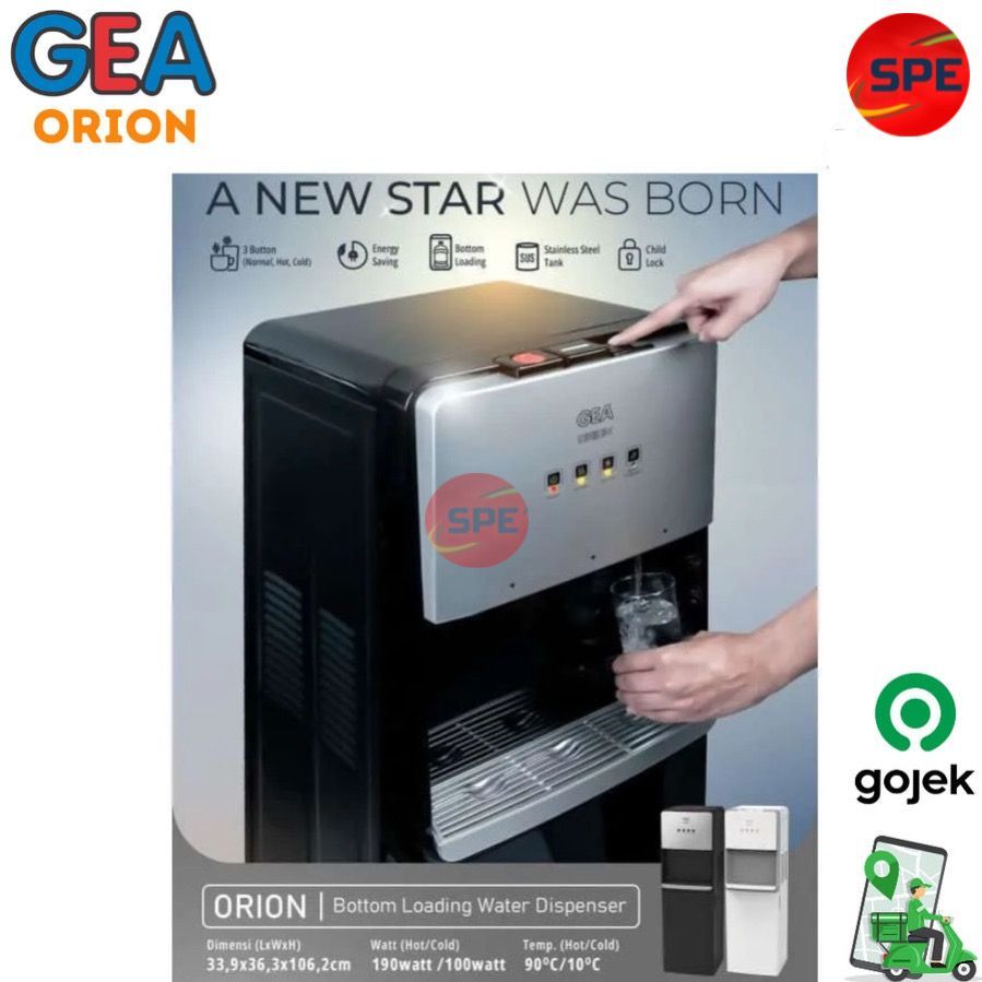 Jual Dispenser GEA ORION Bottom Loading Galon Bawah Hitam - Black ...