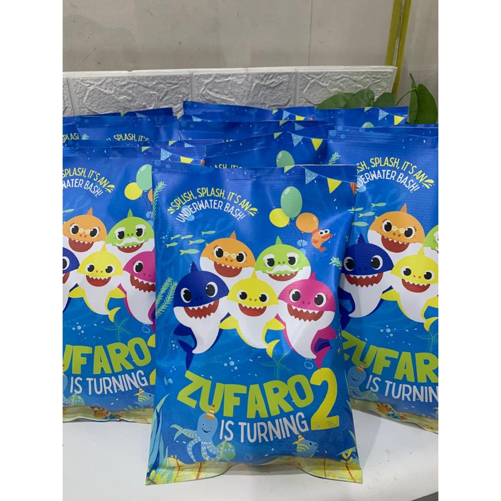 Jual [Mini Baby Shark] Snack Pouch Birthday Ulang Tahun Custom Tema ...
