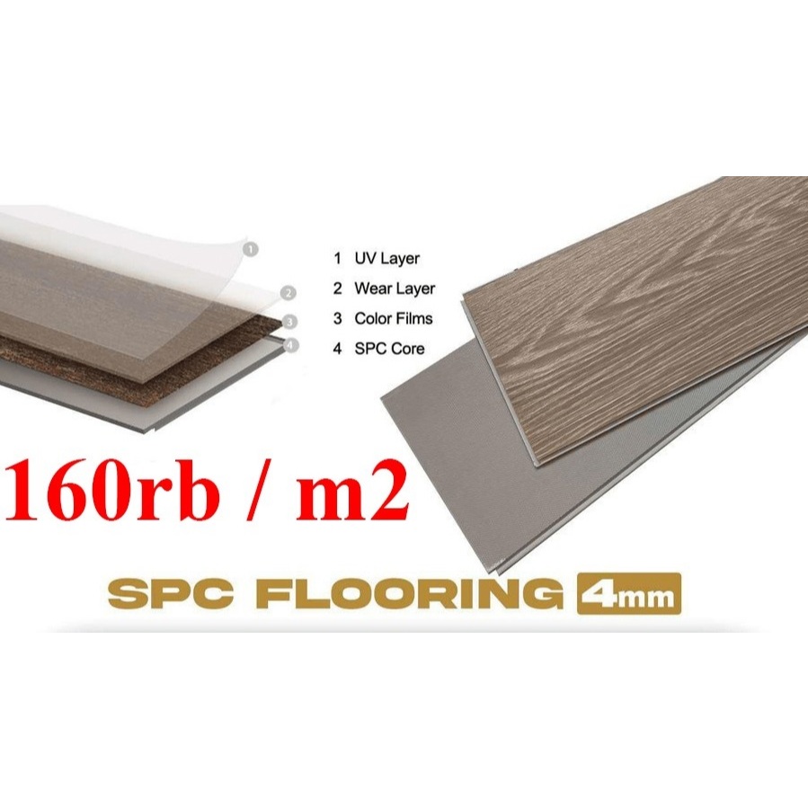 Jual SPC Flooring 4mm | Lantai SPC Vinyl Plank Motif Kayu Sistem Click ...