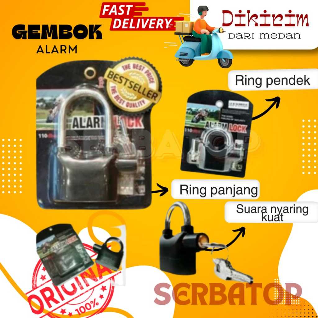 Jual Gembok Alarm Cakram Motor Ring Panjang dan Pendek Anti Maling ...