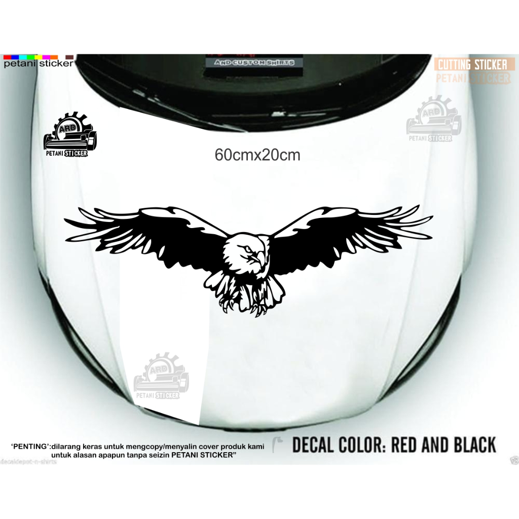 Jual sticker kap depan mobil kaca belakang universal motif burung elang ...