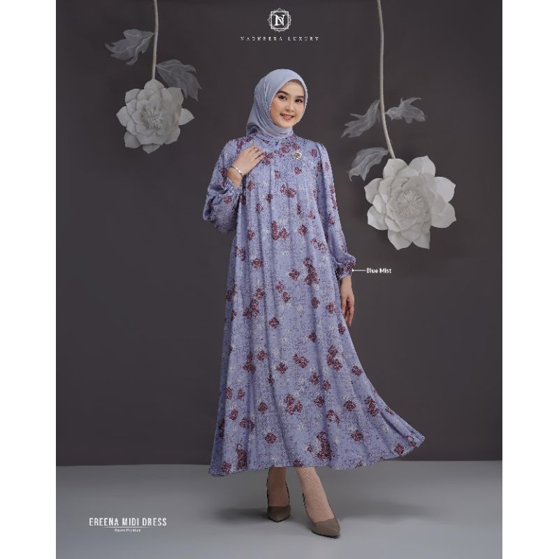 Jual TEBUS MURAH EREENA MIDI DRESS BY NADHEERA LUXURY | Shopee Indonesia