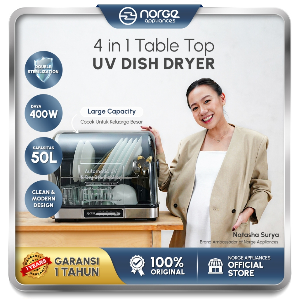 Jual [TERMURAH] Norge 4 in 1 Table-top UV Dish Dryer| Sterilizer Alat ...