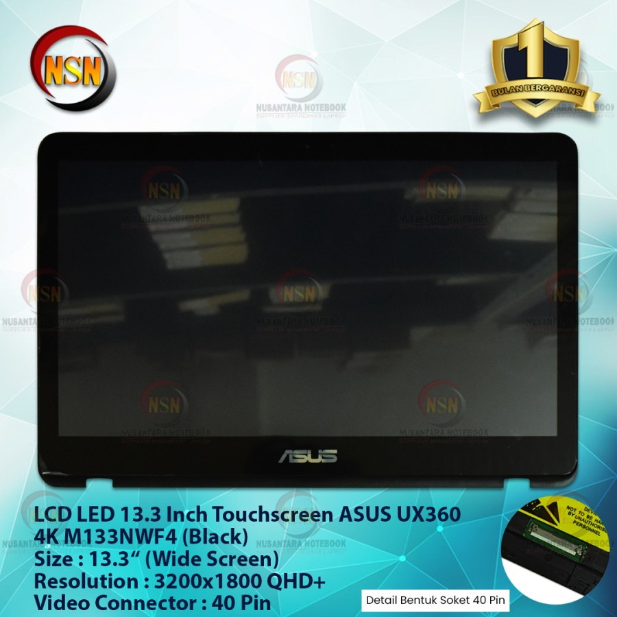 Jual LED 13.3 Inch Touchscreen 4K Slim 40 Pin ASUS UX360 UX360CA UX360UA 4K M133NWF4 (Black ...