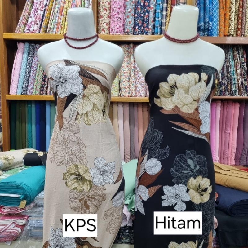 Jual Kain Rayon Motif Bunga Besar lebar kain 115cm(Harga per 0,5m ...