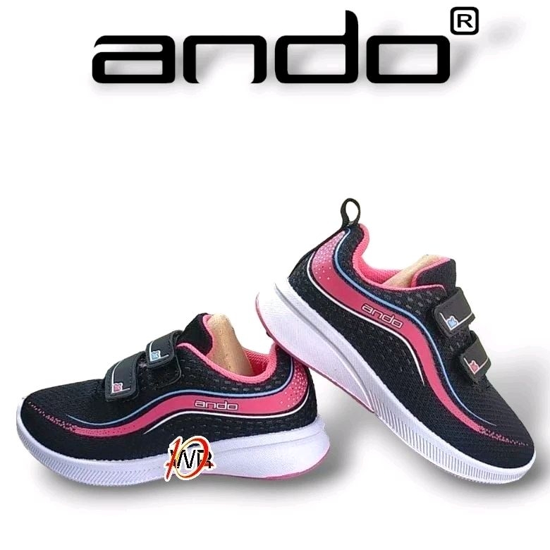 Jual SEPATU ANDO ANAK HITAM PINK SIZE 29-32 ORIGINAL | Shopee Indonesia
