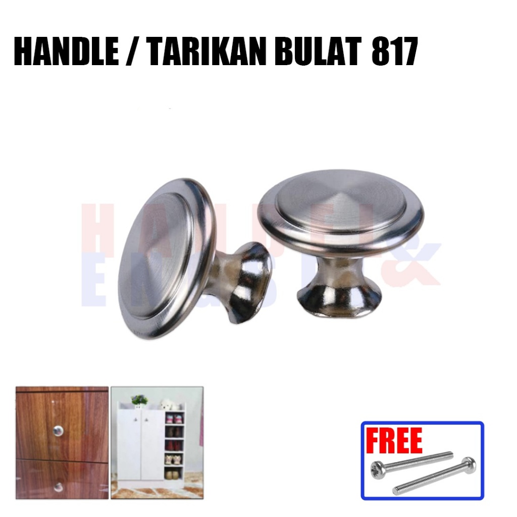 Jual Knop Tarikan Pintu Laci Lemari Knob Pegangan Laci 817 Bulat ...
