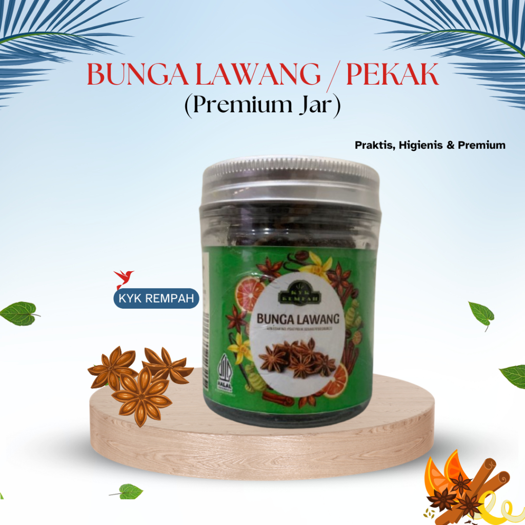 Jual Bunga Lawang Utuh Premium JAR | Pekak | Star Anise | Bumbu Dapur ...