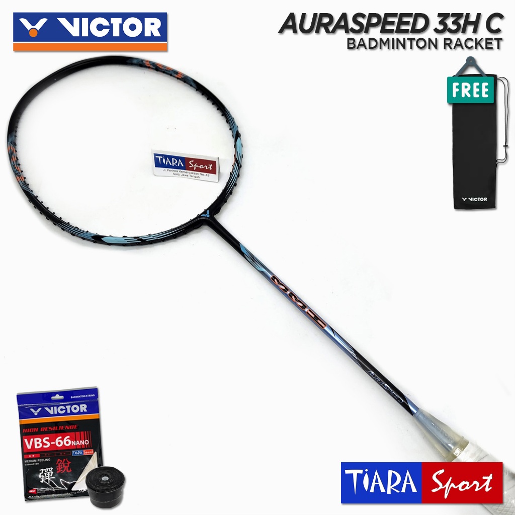 Jual Raket VICTOR Auraspeed 33H C - Black - 3U G5 Freecore Badminton ...