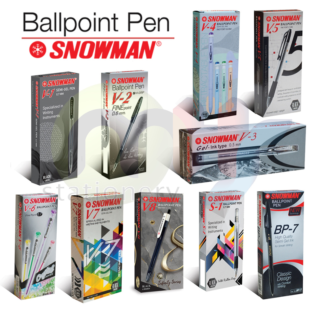 Jual Snowman Bolpoin Semi Gel Pen V-1 V-2 V-3 V-4 V-5 V-6 V-7 V-8 S-1 ...