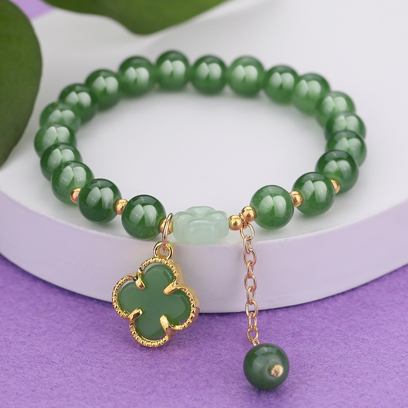 Jual COD Gelang Semanggi Manik-manik Wanita Manik-manik Hijau Liontin ...