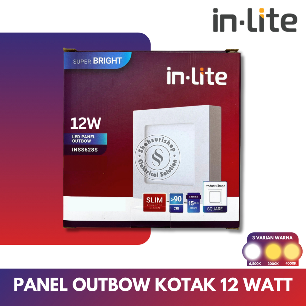 Jual LED PANEL INLITE IN-LITE 12W 12 W 12w WATT KOTAK OUTBOW INSS628S ...