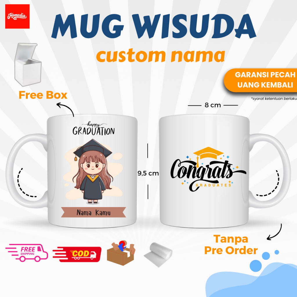 Jual Mug Wisuda Graduation Mug Custom Hadiah Graduation Tulisan ...