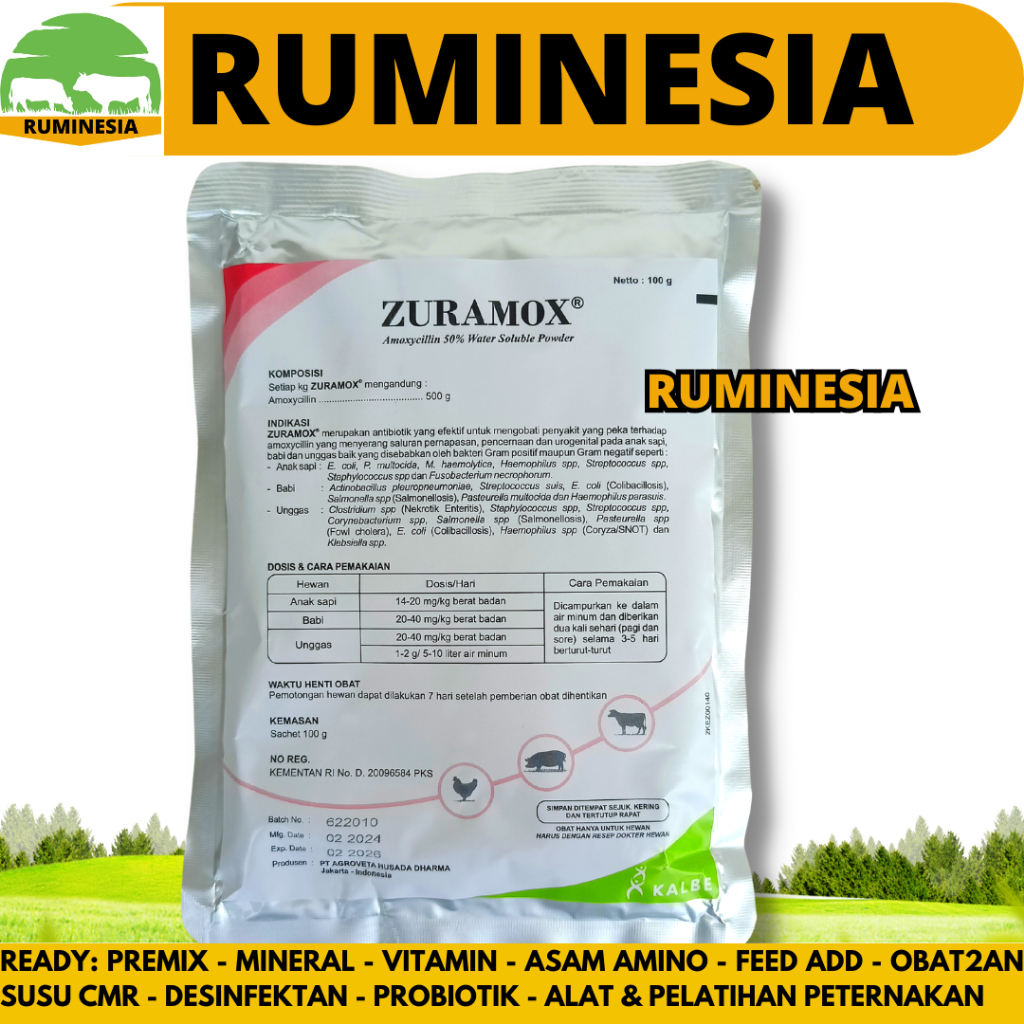 Jual ZURAMOX 100 GRAM KALBE - Like Agrimox - Obat Ayam Flowl Cholera ...