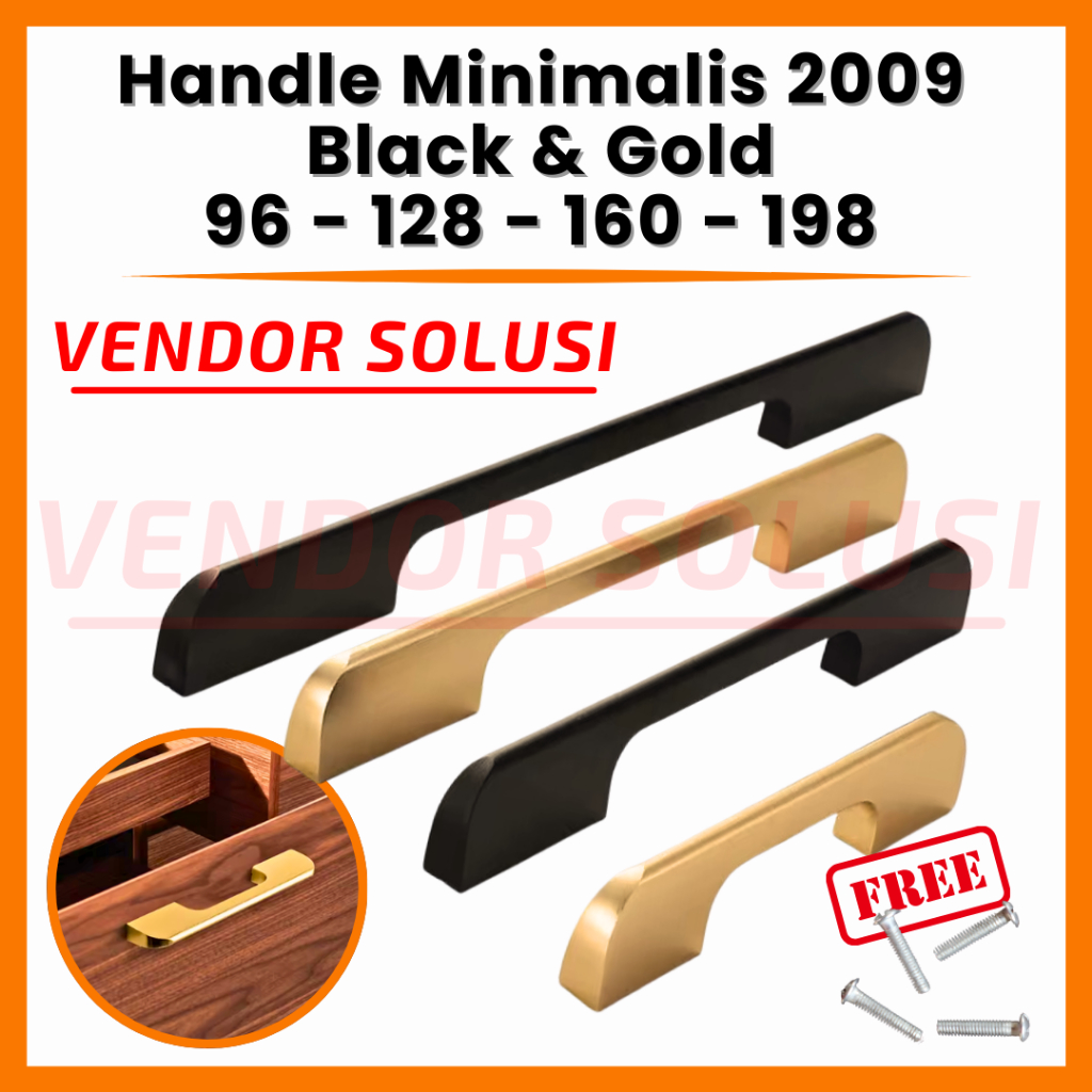 Jual Handle Minimalis 2009 Hitam Gold Emas Silver Tarikan Lemari Laci ...