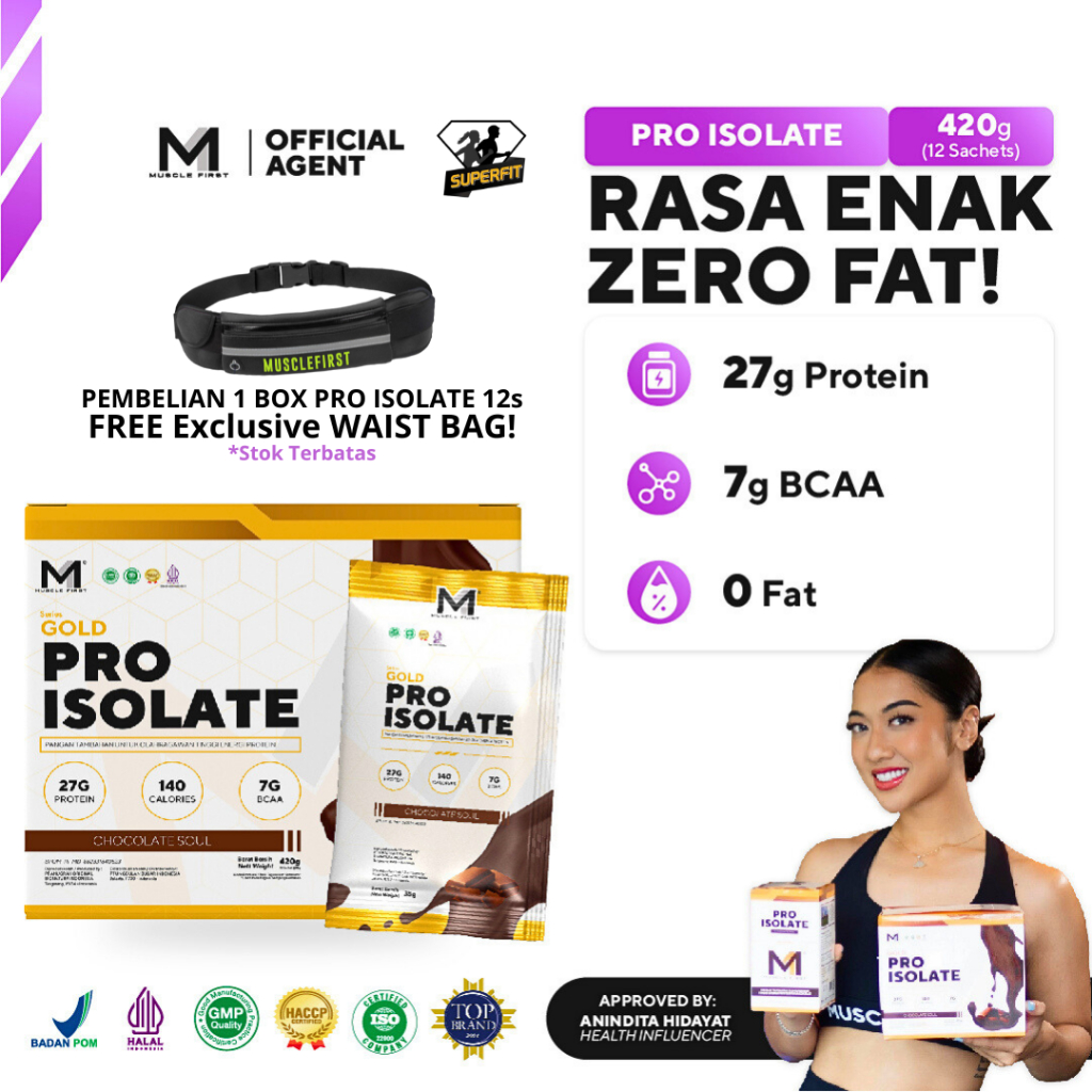 Jual Muscle First PRO ISOLATE Travel Size 1 Box isi 12 Sachet @35gr ...