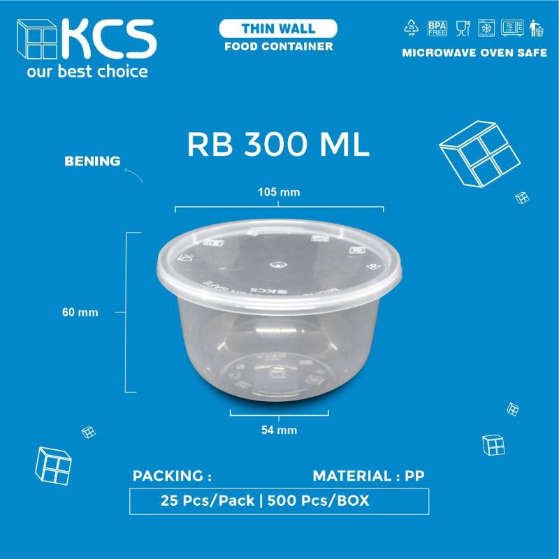 Jual ( ISI 25 BIJI ) Thinwall BOWL 300 ml KCS / bulat / cup puding / mangkok plastik | Shopee ...