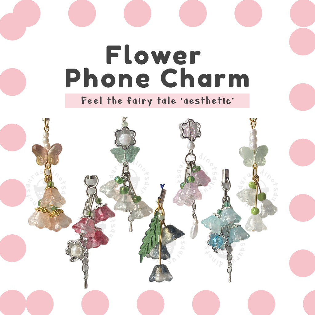 Jual Phone Charm Flower Beads Fairytale Aesthetic (Keyring Gantungan ...