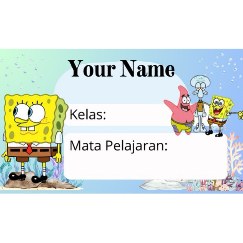 Jual stiker nama spongebob | Shopee Indonesia