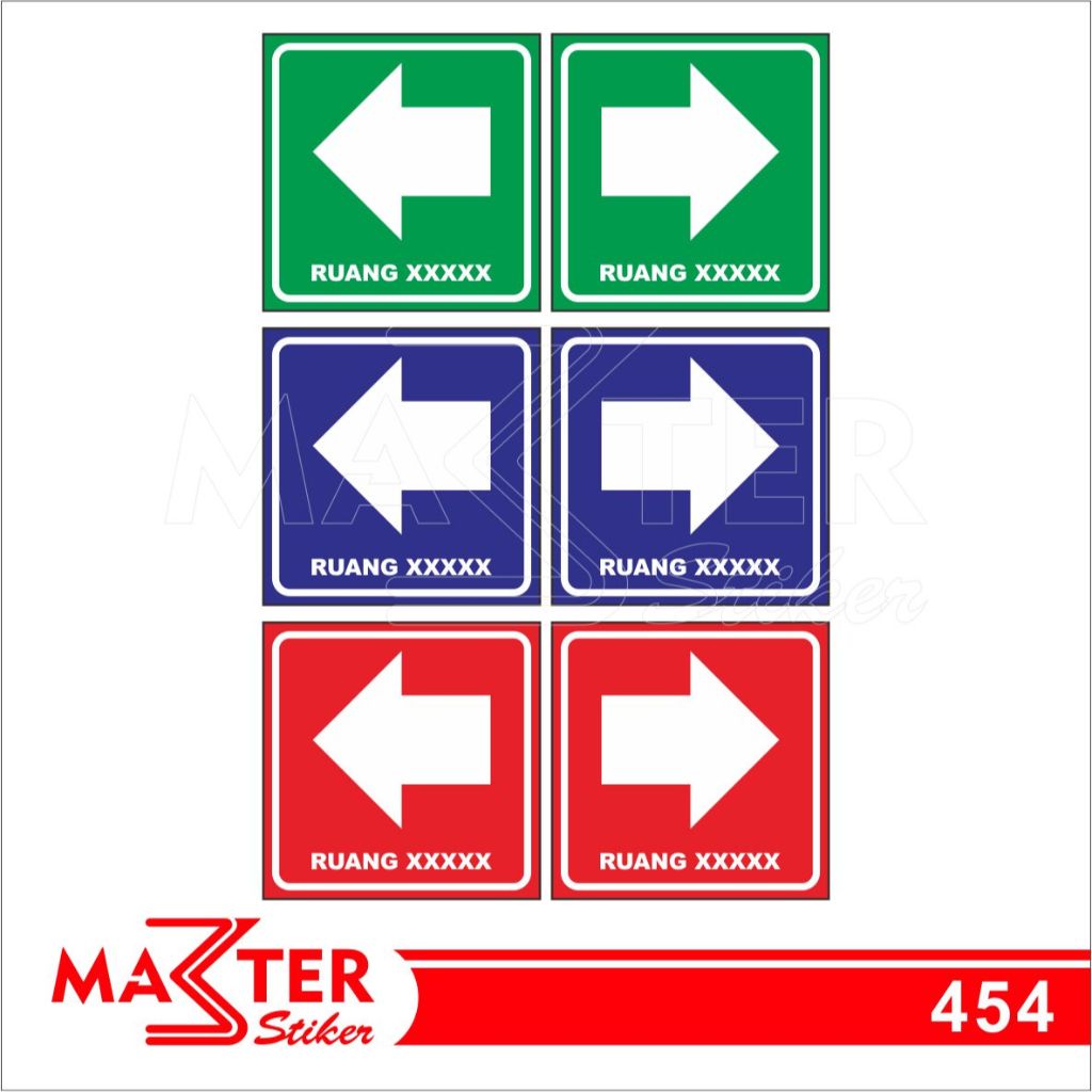 Jual 454 - Stiker Tanda Panah, Petunjuk Arah Ruangan, Sticker Vinyl ...