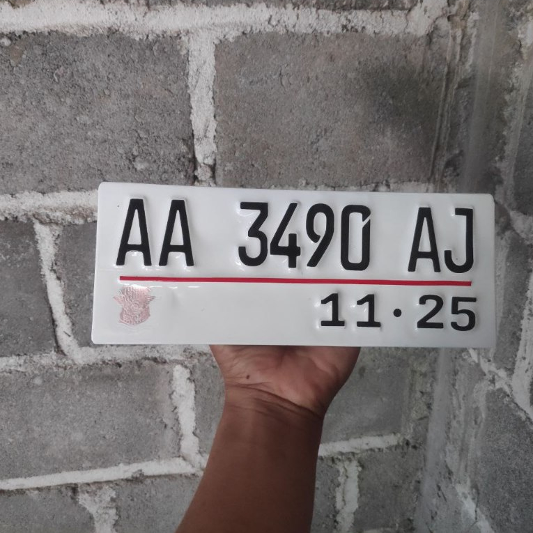 Jual plat nomor motor standart font terbaru sudah ada logo korlantasnya ...