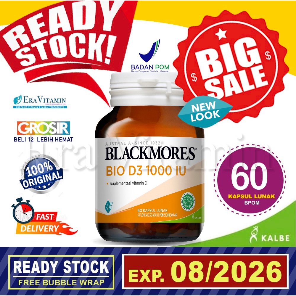 Jual Blackmores Bio D3 1000 IU - isi 60 softgel - Suplemen Vitamin D ...