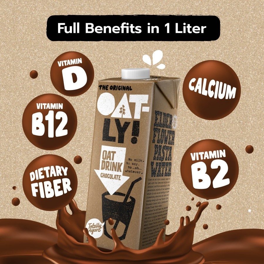 Jual OATLY Oat Milk Chocolate / Susu Gandum Vegan Non Dairy Lactose Free 1 Liter | Shopee Indonesia
