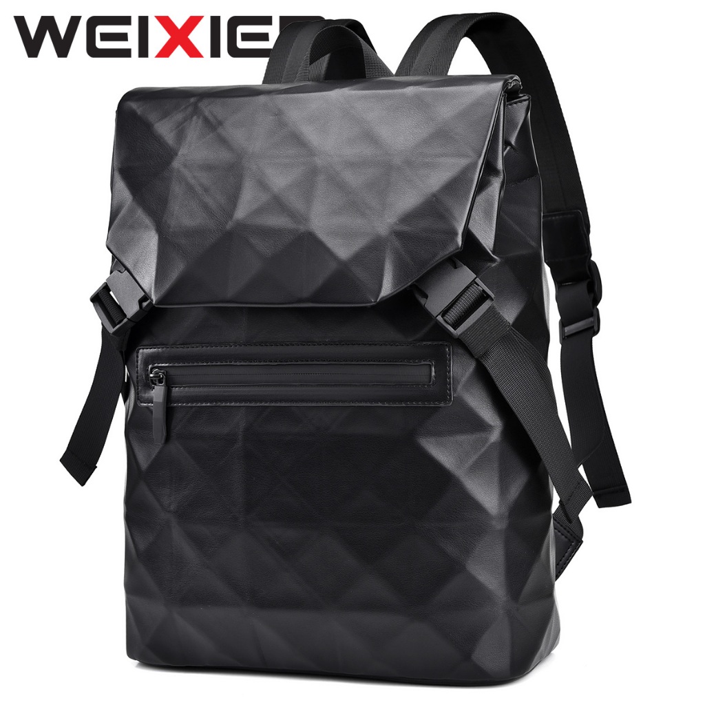Jual WEIXIER B1601 Tas Punggung Pria Kulit Backpack Ransel Laptop Anti ...