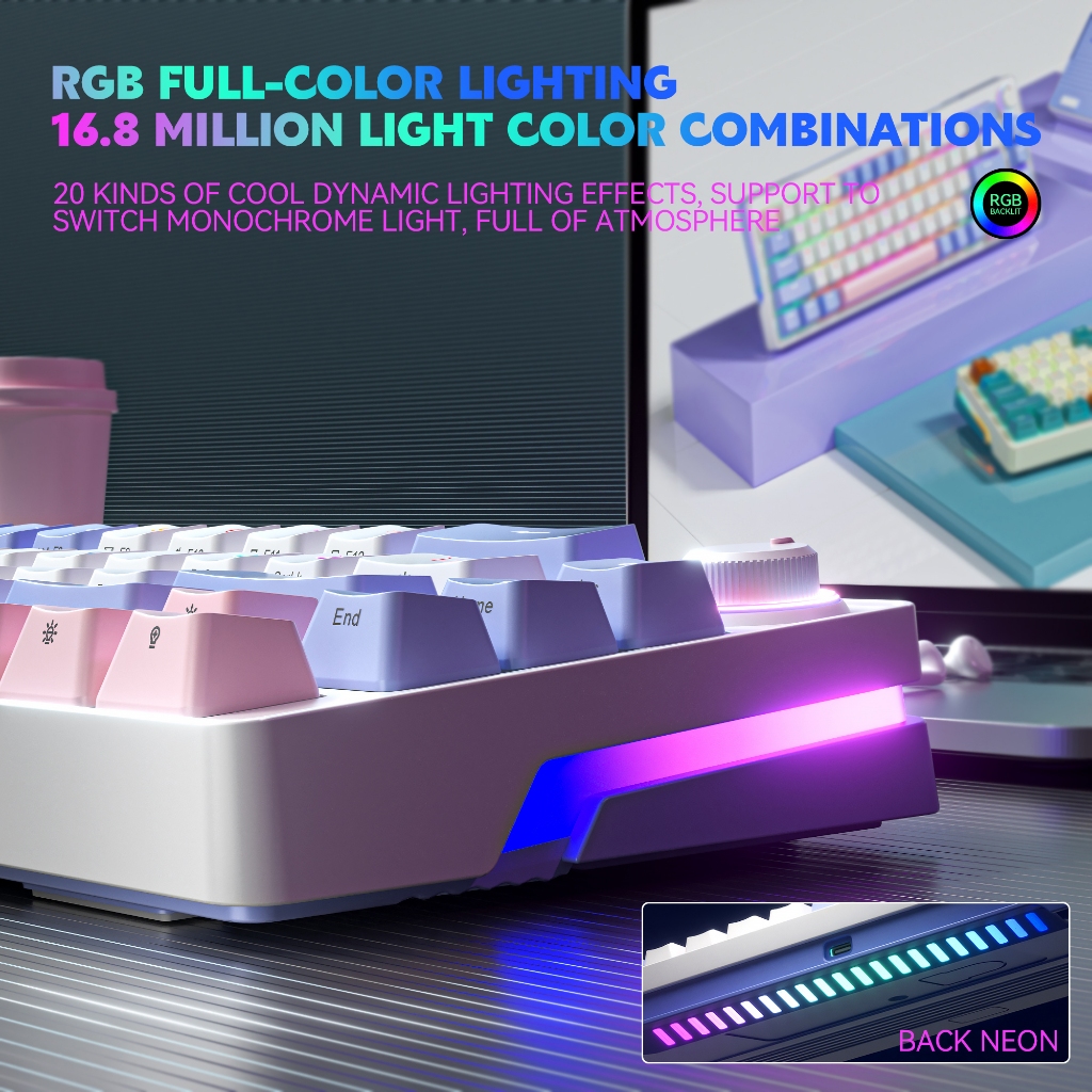 Jual ZIFRIEND ZA68 Mechanical Gaming Keyboard 3 Modes 5pin Hotswap Rgb ...
