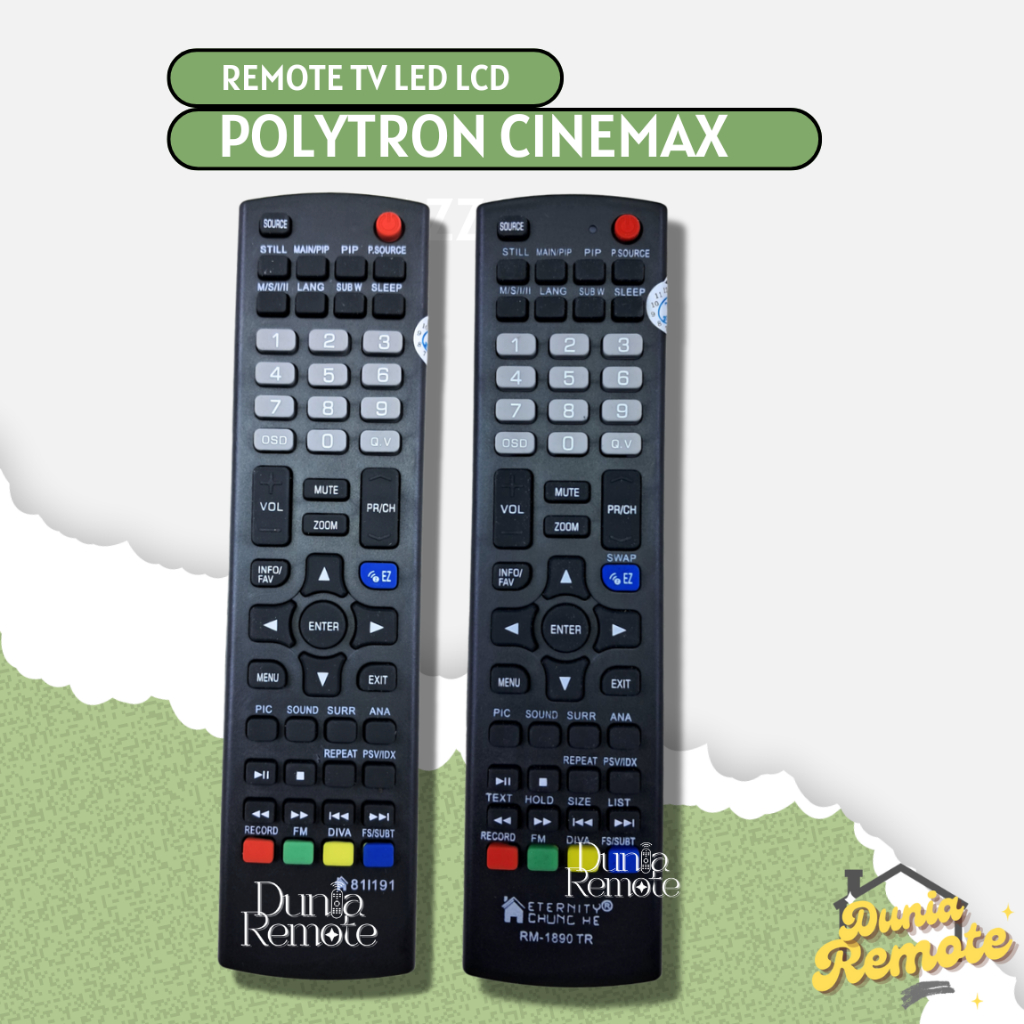 Jual Remot Remote TV LCD LED POLYTRON CINEMAX BAZZOKE XCEL 81/191 1890 ...
