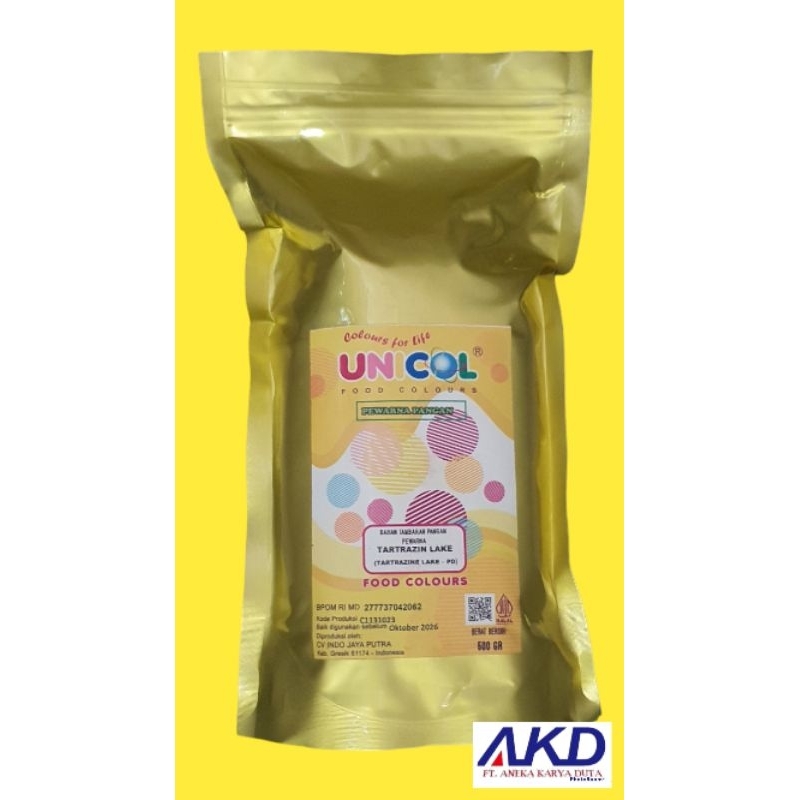Jual Pewarna Makanan Bubuk (Powder) Tartrazine Lake 500 Gram UNICOL ...