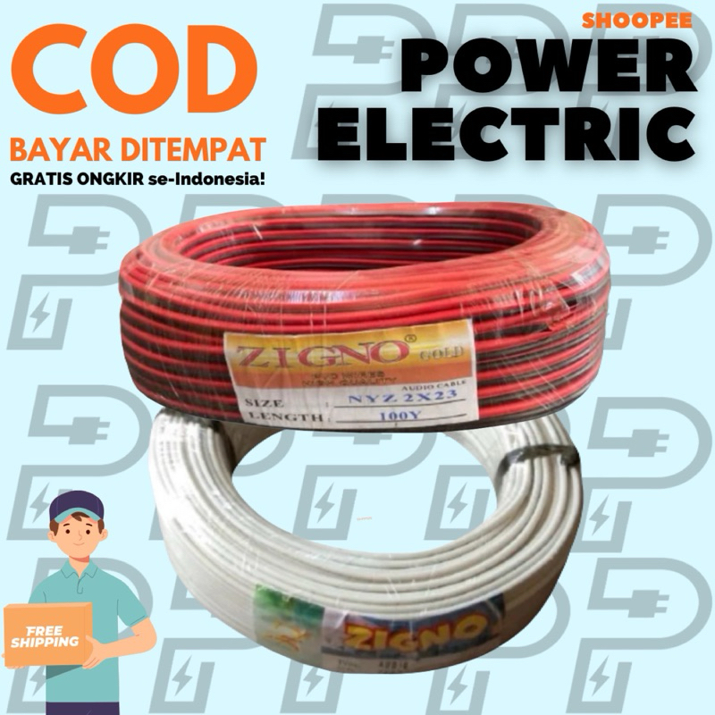Jual KABEL LISTRIK SERABUT NYZ 2x23 ZIGNO 100 / TR TWIN ROUND 2x23 ...