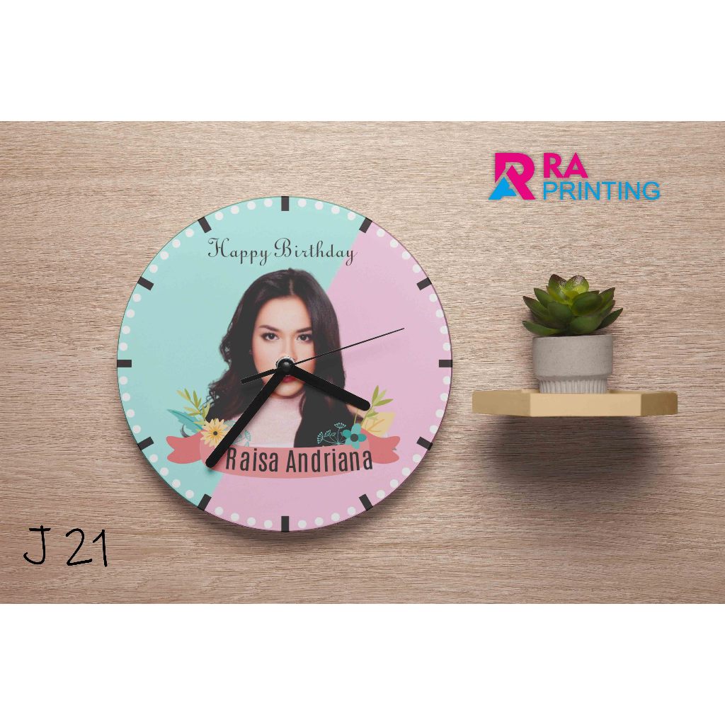 Jual Jam Dinding Bulat MDF 30 cm| Desain Kekinian | Bisa Custom Nama ...