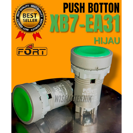 Jual Push Button Switch Fort 22mm XB7EA FORT HIJAU NO | Shopee Indonesia
