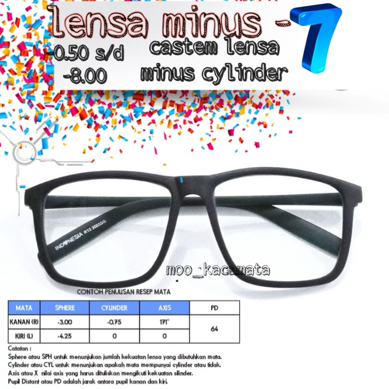 Jual KACAMATA MINUS/RABUN JAUH MODEL KOTAK DAN CASTEM SESUAI RESEP ...