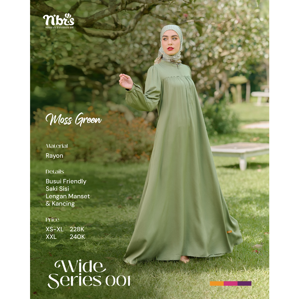 Jual NBRS Wide Series 001 Gamis Dewasa Muslim Bahan Rayon Baju Nibras ...