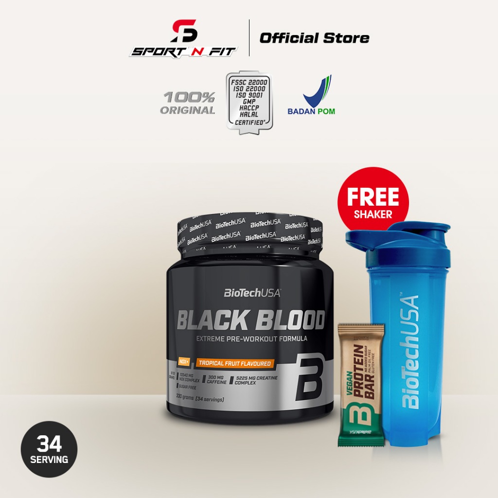 Jual Biotech - BLACK BLOOD PRE^WORKOUT 340 Gram | Shopee Indonesia