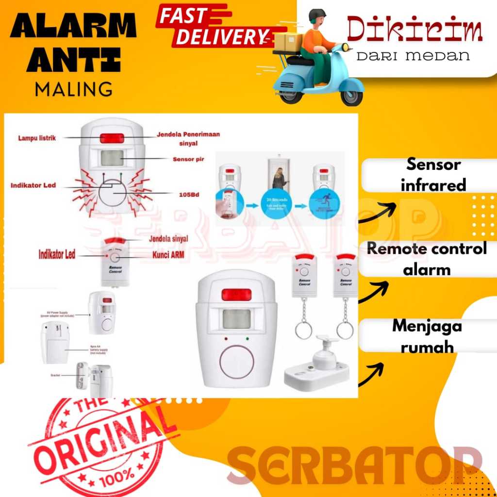 Jual Alarm anti maling rumah alarm pintu anti maling sensor gerak alarm ...