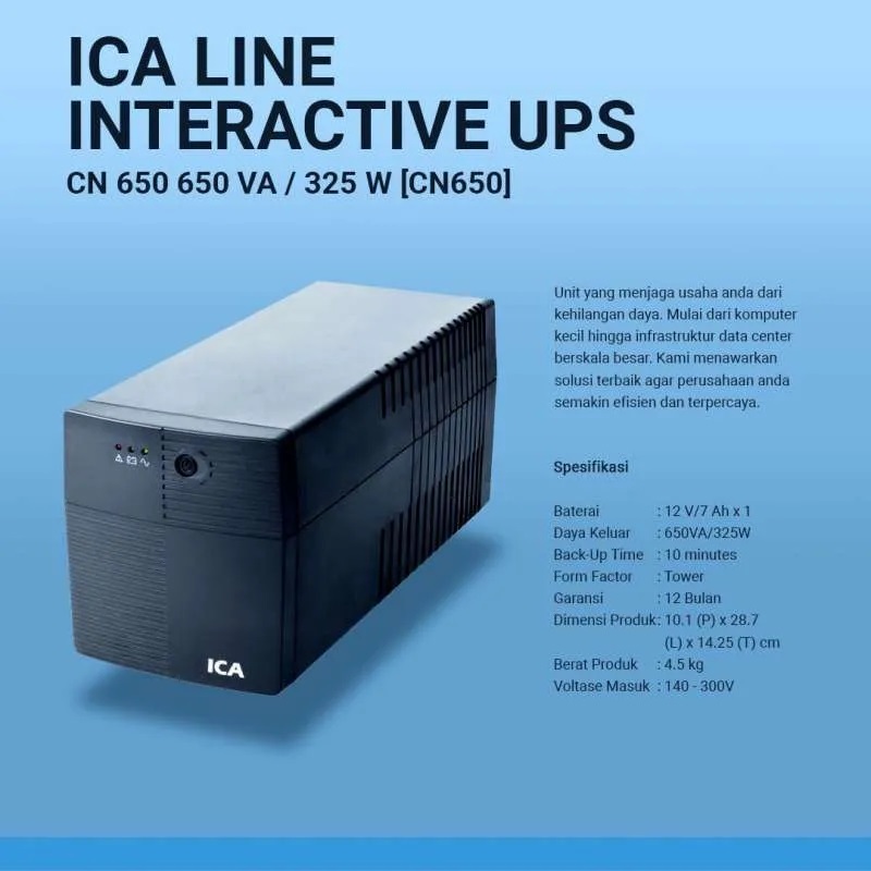 Jual UPS ICA Line Interactive CN650 650 VA / 325 W | Shopee Indonesia